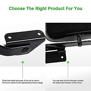 SCITOO Side View Mirrors fit for 1980-1996 for Ford F150 F250 F350 F450 Ranger Bronco Explorer Truck Pickup Towing Mirrors Pair Replacement Mirror Manual Fold Manual adjustment FO1321106-D42