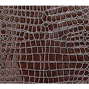 Vinyl Fabric Crocodile Dark Chocolate Fake Leather Upholstery / 54" Wide/Sold by The Yard