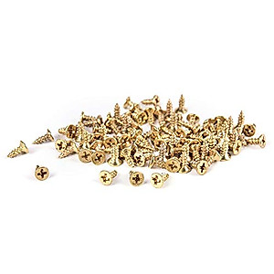 FIOTOK 100Pack Small Triangle D-Ring Picture Frame Hangers Single Hole with Screws for Hanging Paintings Artwork Picture Frame Hook Photos, Wall Mounting Home Decoration Hanging(Golden)