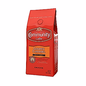 Community Coffee Golden Caramel Flavored 12 Ounces, Medium Roast Ground Coffee, 12 Ounce Bag (Pack of 1)