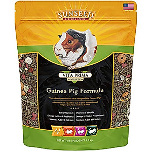 Sunseed 49100 Vita Prima Sunscription Guinea Pig Food - High Fiber Timothy Formula, 4 LBS Size