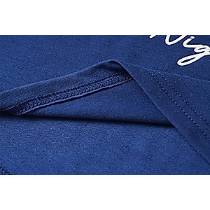 YIJIU Women's V-Neck Sleepwear Cute Short Sleeves Top with Capri Pants Pajama Set 2 Piece Pjs Sets,Blue Sheep,XL