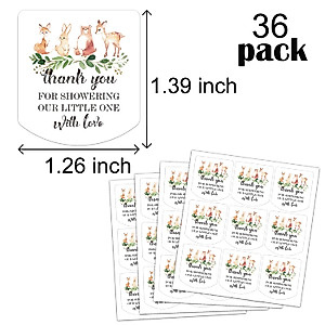 Hand Sanitizer Labels Thank You for Showering Our Little One with Love Stickers, Baby Shower Favor Stickers, Safari Baby Shower Party Favors.