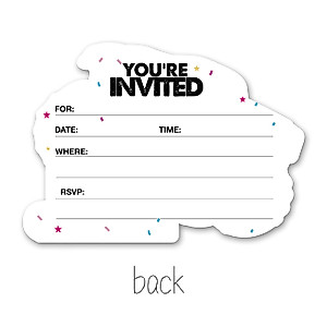 Monster Truck Themed Party Invitations with Envelopes, 20 Set Monster Truck Shaped Invitations Birthday Baby Shower Party Invites Supplies Favors, Double-Sided