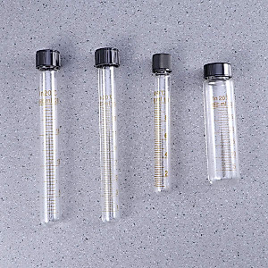 8PCS Graduated Glass Test Tube with Screw Caps, High Temperature Resistant, Clear Glass Test Tubes for Experiments and Plant Use