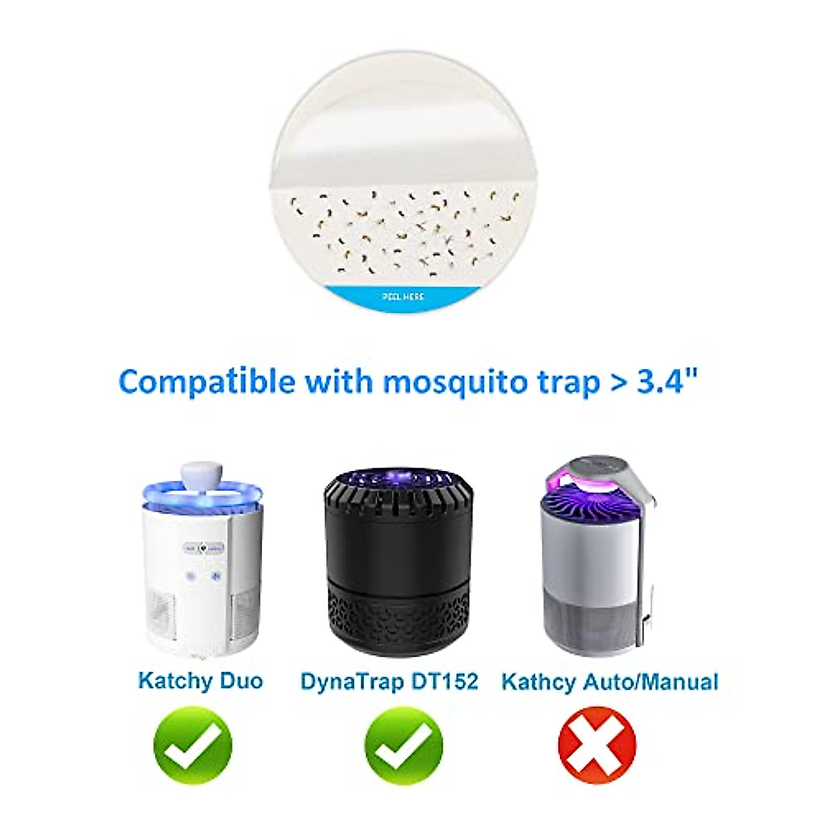 24 Pack Refill Glue Boards 3.4 Inches Sticky Pads Compatible with DynaTrap DT152 and Katchy Duo Indoor Insect Fly Mosquito Trap Bug Catcher Mosqusito Lamp