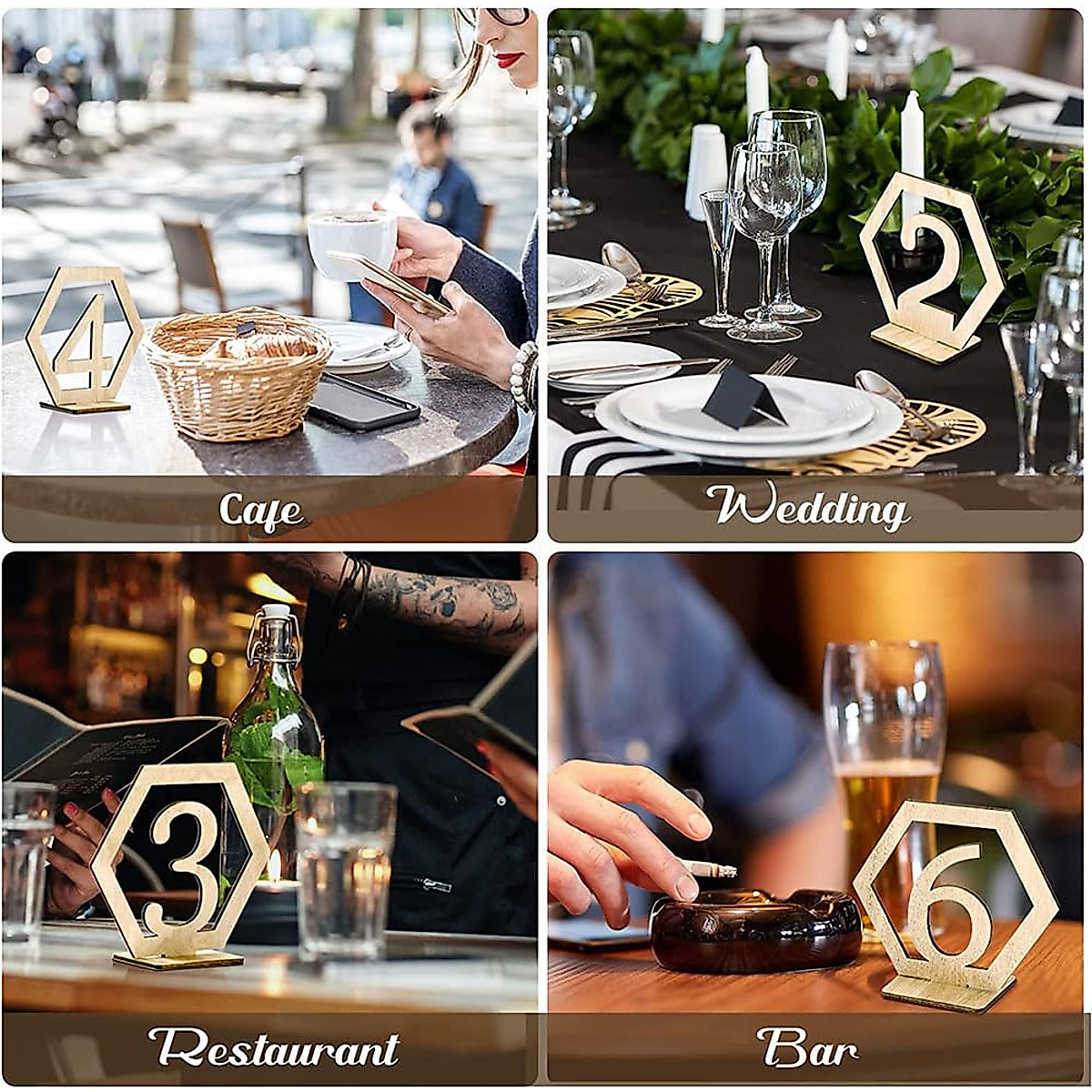WenffbBou 30 Pieces Wood Table Numbers, 1-30 Wedding Reception Stands Numbers with Base Holder Rustic Wedding Centerpieces for Tables Number Wooden Sign for Banquet Restaurant Party Decor