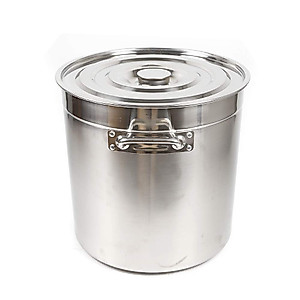 Knwigoe 30 Qt Stock Pot Cooking Stock Pots with Lid Large Soup Canner Food Grade Heavy Duty Cooking Steamer Big Pots for Cooking Stainless Steel ）
