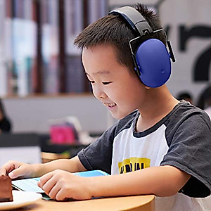 Amazon Basics Kids Ear-Protection Safety Noise Earmuffs, One Size, Blue