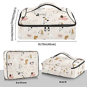 Kcldeci Insulated Thermal Food Carrier Insulated Casserole Carrier for Hot or Cold Food,Dogs Insulated Tote Bag for Potluck Cookouts Parties Picnic,Lasagna Lugger