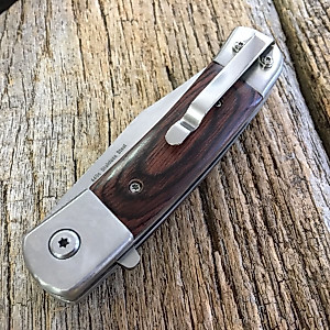 K&Y Company, Inc. New 8" Bolsters Wood Handmade Stainless Steel Wild Turkey Tactical Spring Assisted Open Pocket Knife Hunting Fishing Survival Travel