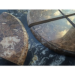 Premium Marble Corner Shelf - 8" Shower Soap Dish - Natural Stone Bathroom Caddy - Bath Wall Shampoo Holder (Emperador Dark OG)