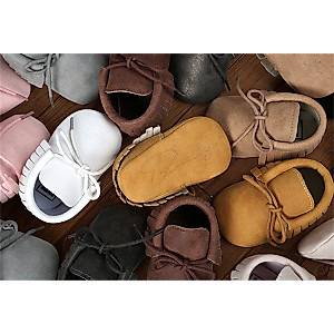 CENCIRILY Infant Baby Fringe Moccasin Slipper Boys Girls Tassel Suede Leather Toddler Sneakers Soft Sole First Walking Loafers Crib Shoes