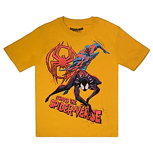 Marvel Spiderman Graphics Boys 4-Piece Set, 4-Pack Short Sleeve T-Shirt Bundle Set for Kids and Toddlers (Black/Red/Yellow/Blue, Size 8)