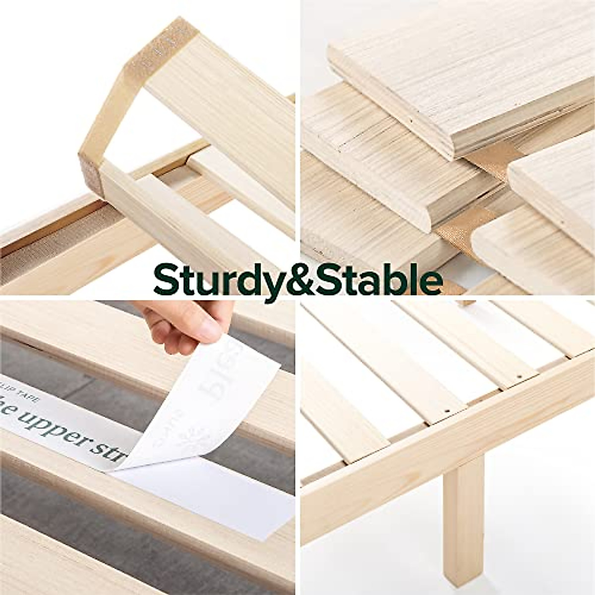 ZINUS Robin Wood Platform Bed Frame with Headboard / Wood Slat Support / No Box Spring Needed / Easy Assembly, King