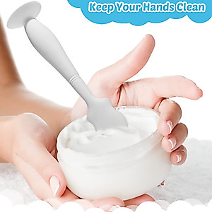 3 Pack Baby Diaper Cream Spatula Applicator Soft Silicone Baby Butt Paste Spatula Diaper Rash Cream Brush for Baby Newborn (Blue, Gray, White)