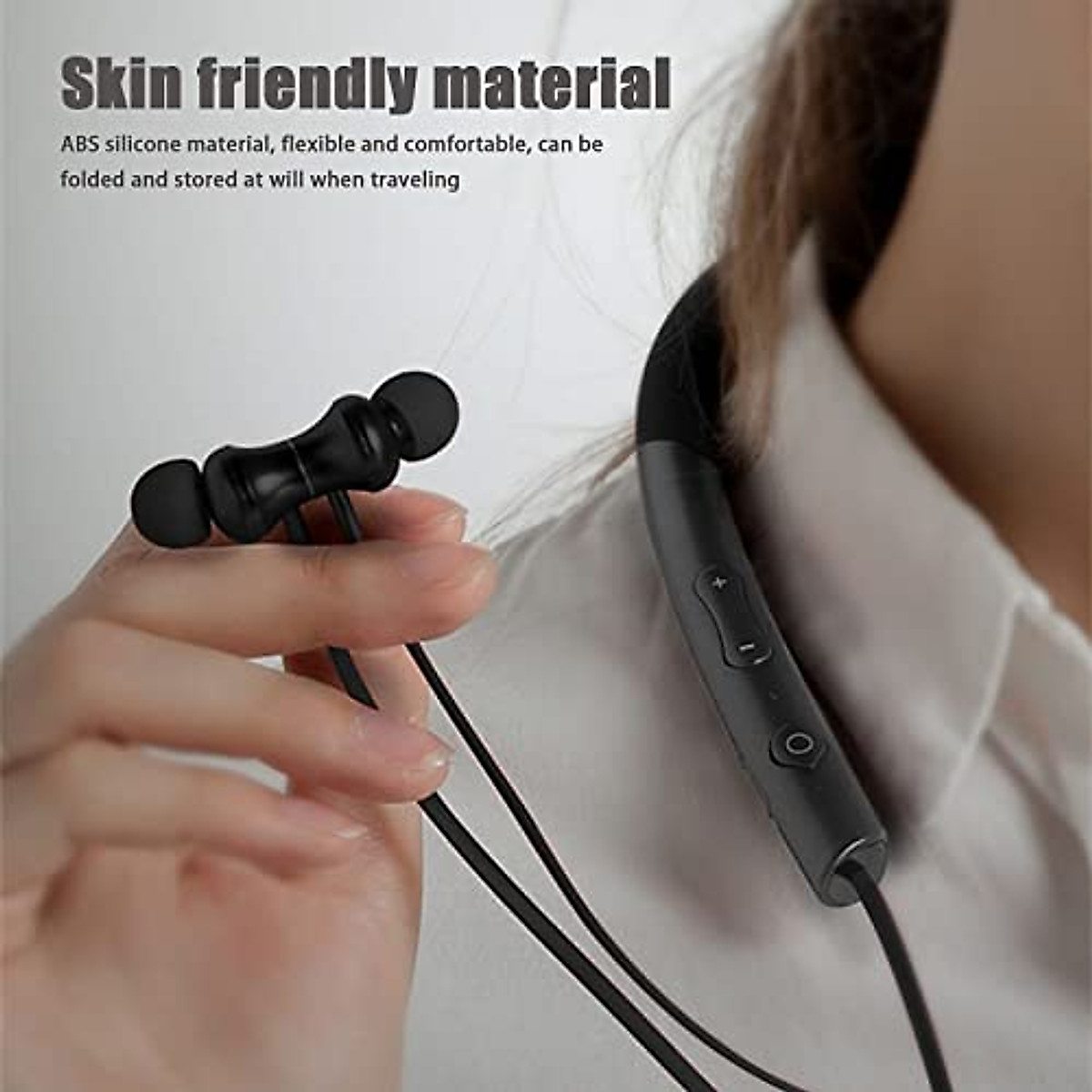 ESSONIO Bluetooth Headphones Wireless Bluetooth Neckband Headphones Neckband Bluetooth Earbuds Headset Noise Cancelling with Microphone Magnetic(z1s Blue)