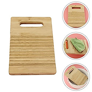 Cabilock Wood Washing Clothes Washboard Laundry Washboard Hand Wash Board Mini Scrubbing Board Mat for Home Kids Cleaning Shirts