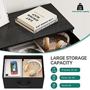 YITAHOME Storage Tower with 4 Drawers - Fabric Dresser, Organizer Unit for Bedroom, Living Room, Closets - Sturdy Steel Frame, Easy Pull Fabric Bins & Wooden Top