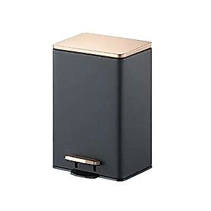 JGATW Garbage Can Household Trash Cans Living Room Creative Step Trash Can with Lid Bedroom Office Bathroom for Home Office (Color : Black, Size : 9L)