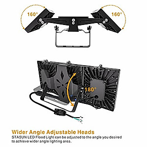 STASUN LED Flood Light Outdoor, 150W 13500lm Outdoor Lighting, 6000K Daylight White, IP66 Waterproof Outside Floodlight Exterior Security Light with 3 Adjustable Heads for Yard, Street, Parking Lot