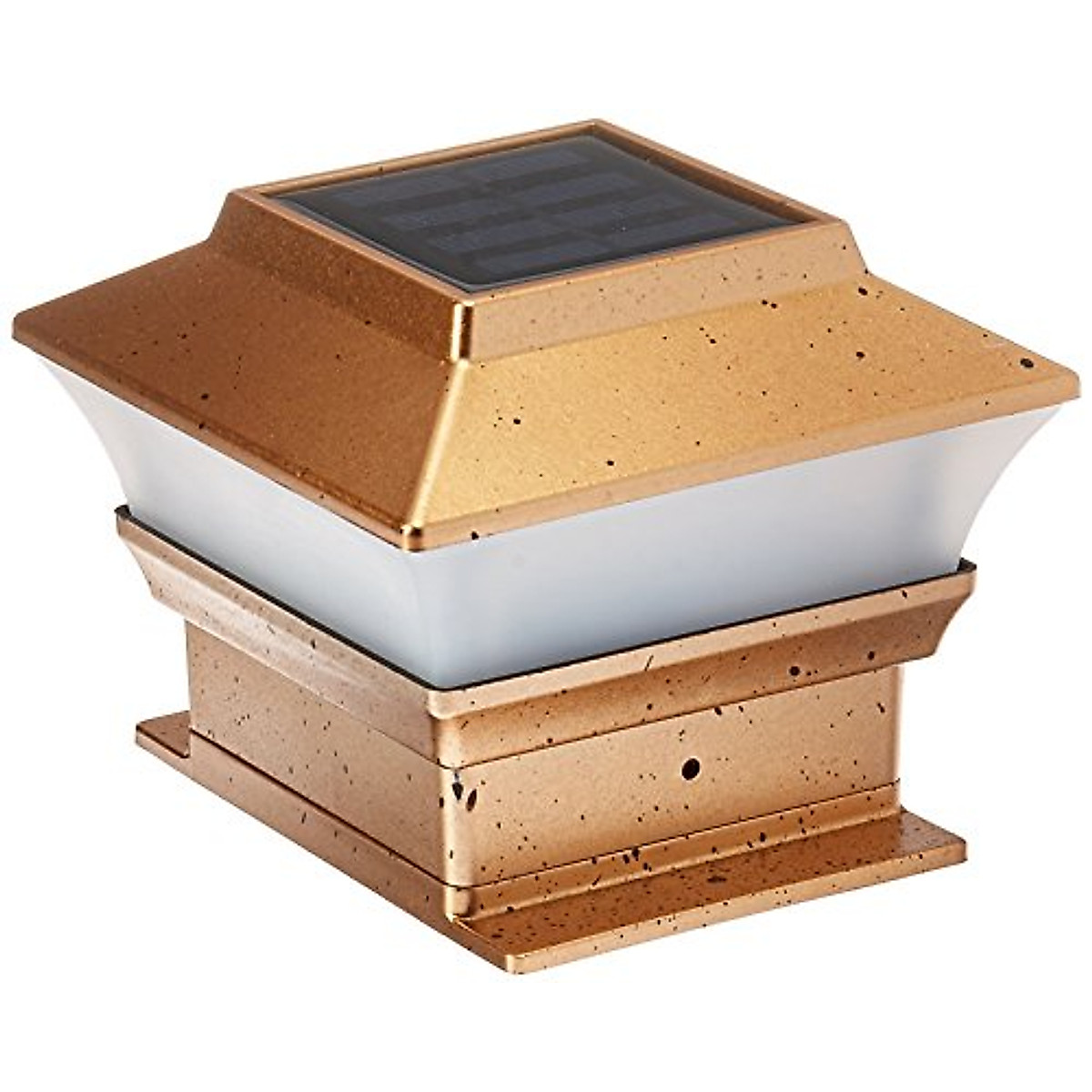 iGlow 8 Pack Copper Outdoor Garden 4 x 4 Solar LED Post Deck Cap Square Fence Light Landscape Lamp PVC Vinyl Wood Bronze