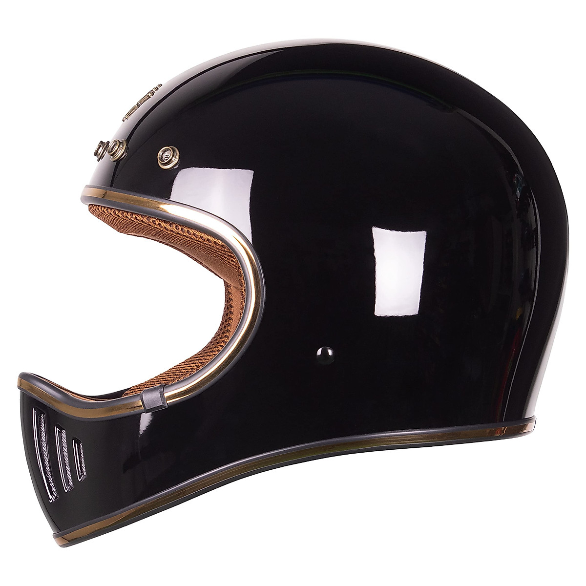 ROYAL M141 Full face Motorcycle Helmet - DOT Approved - Unisex, Classic, Elegant Design (Gloss Black, M)