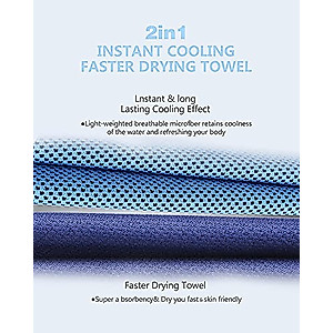 4 Packs Cooling Towel (40"x 12"), Ice Towel, Microfiber Towel, Soft Breathable Chilly Towel Stay Cool for Yoga, Sport, Gym, Workout, Camping, Fitness, Running, Workout & More Activities
