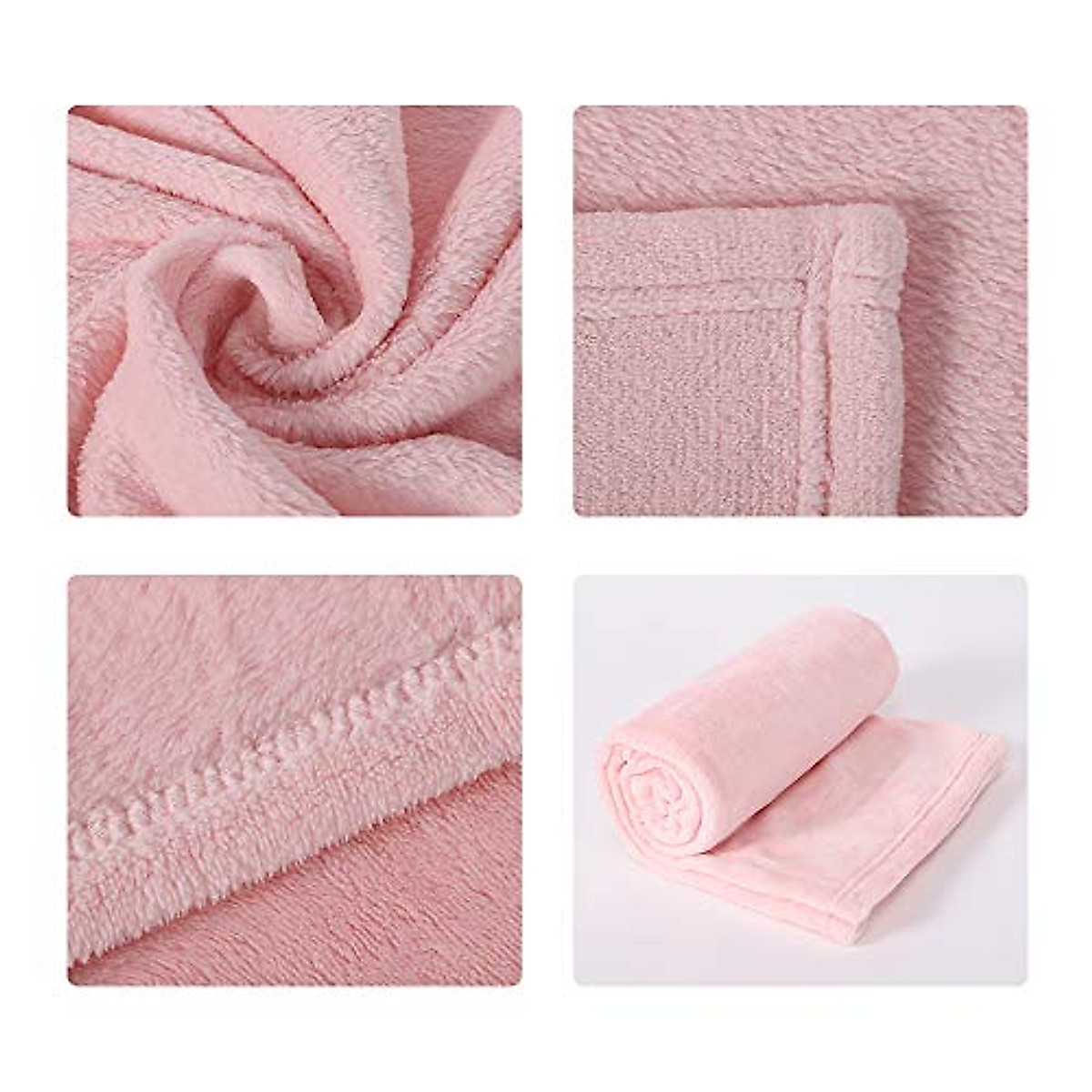 EMME Baby Fleece Blanket Fuzzy Blankets for Girls Receiving Blanket for Toddler, Infant and Newborns Warm Cozy Daycare Nursery Blanket for Crib, Stroller, Nap, Outdoor, Decor (Pink, 30"x40")