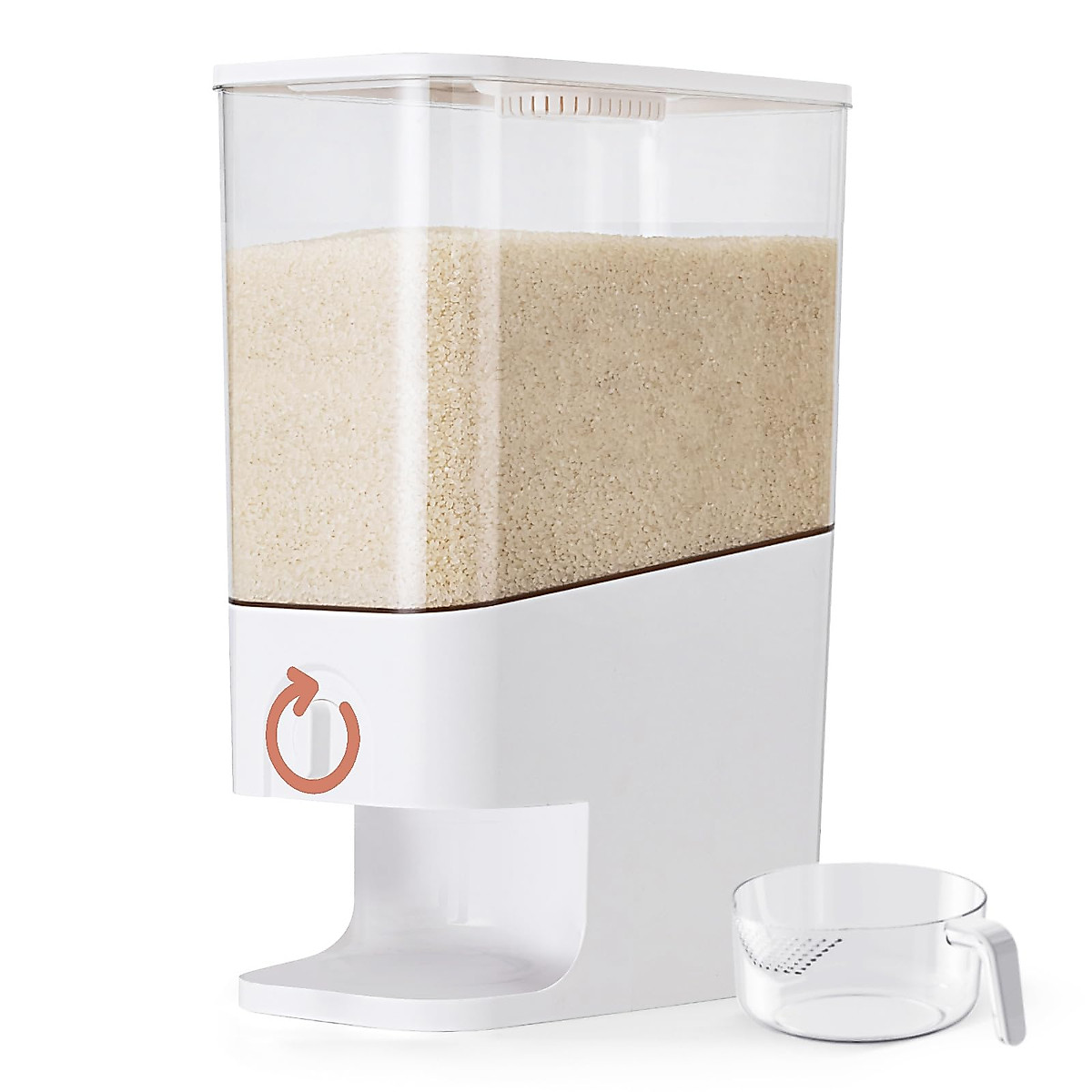 LivLab 22-25lbs Rice Dispenser, 10.5 Qt/10L/25 lbs Grain Storage Container with Measuring Cup Cereal Dispenser Cereal Bucket for Kitchen Pantry Organization
