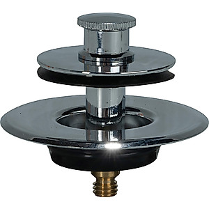 AB&A 60170 Tub Drain Trim Kit with Push eN Lift Stopper, Classic High-Capacity Overflow Plate, and Press-In Strainer Cover, Chrome