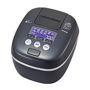 Newly released overseas rice cooker 220V-230V specification Tiger JPC-W10W KMZ 5.5 cup Pressure IH Earthen pot furnace coating Made in Japan, Black