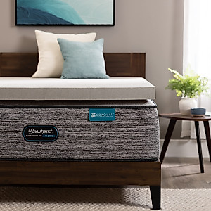 Beautyrest Black Diamond Cooling, Pressure-Relieving Memory Foam Mattress Topper, Queen, 3-Inch, Grey