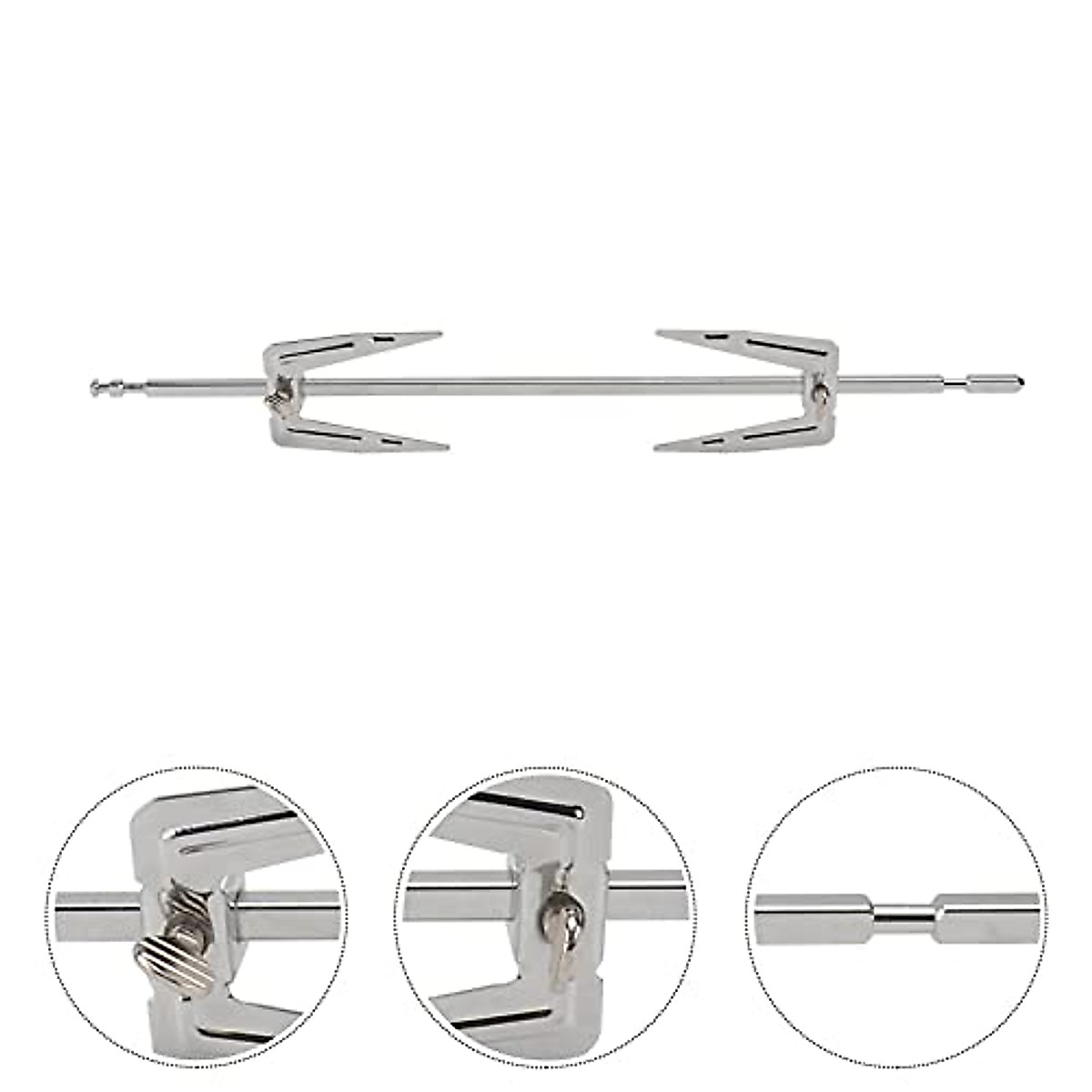 Kitchen Grill Fork Stainless Steel Rotating Air Fryer Fork Air Fryer Supplies Roast Fork for BBQ Cooking Meat Spit Rods (34.2 X 6 cm)