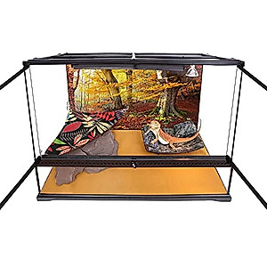 ＫＬＫＣＭＳ Reptile Hammock Lounger Ladder Bearded Dragon Hammock Accessories for Bearded Geckos Lizards Reptile, Black S