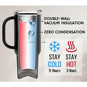 the Man the Myth the Legend, Monogrammed 40oz Tumbler with Handle for Men, Funny Personalized Travel Mug, Unique Birthday Christmas Gifts for Him, E