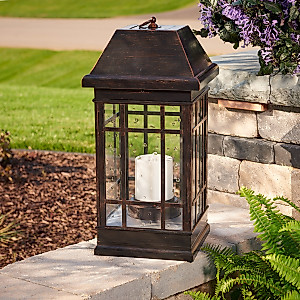 Smart Solar 3900KR1 San Rafael Estate Solar Lantern, 22-Inch, Antique-Bronze
