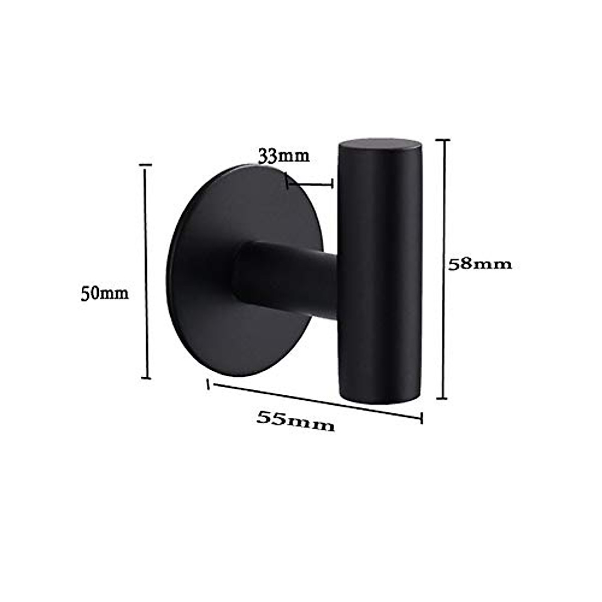 dong+ Towel Hooks Bathroom Coat Hook Robe Hook Stainless Steel Heavy Duty Door Hanger Towel Robe Clothes Cabinet Closet Sponges Wall Hook for Bathroom Bedroom Kitchen Hotel Pool Matte Black