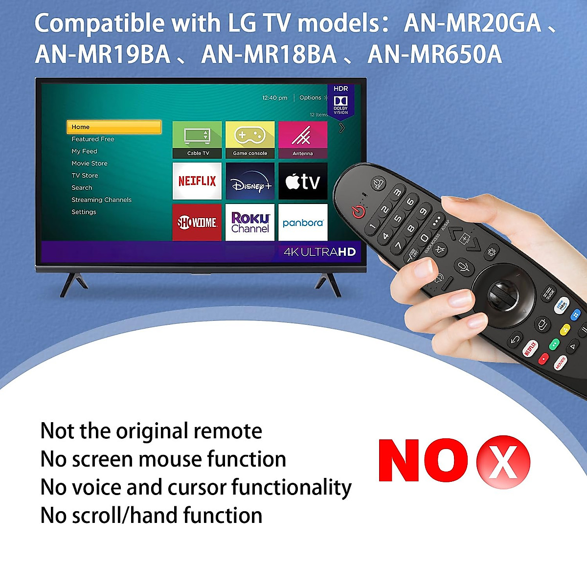 Magic Remote Control for LG Remote,AKB75855501,MR20GA Remote Control for LG UHD OLED QNED NanoCell 4K 8K with Netflix and Prime Video Hot Keys, [NO Voice Function No Pointer Function]