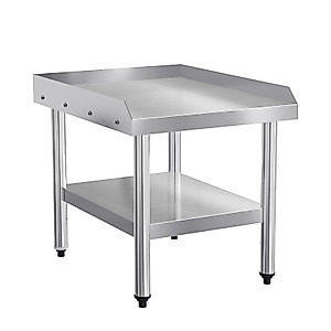 ROVSUN Stainless Steel Equipment Stand 24" L x 30" W x 26" H with Adjustable Undershelf, NSF Commercial Heavy Duty Work Table & Grill Stand Table for Restaurant, Home and Hotel Kitchen