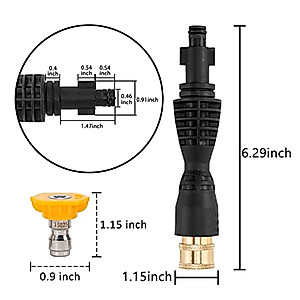 M MINGLE Foam Cannon, Replacement Parts for Portland Husky and Ryobi Pressure Washer, with 5 Nozzle Tips, 1/4 Inch Quick Connector
