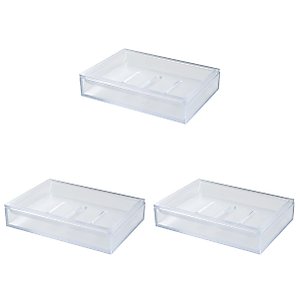 Cabilock 3 Pcs Soap Holder Soap Draining Dish Bathroom Soap Drainer Soap Dish