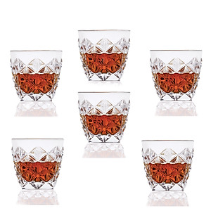 Lorren Home Trends Enigma Collection Double Old Fashion Glasses (Set of 6), One Size, Clear