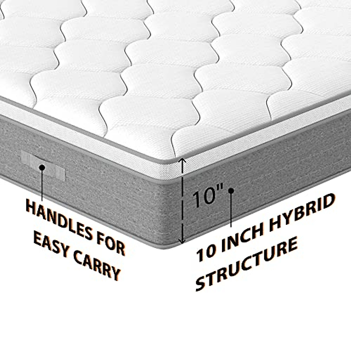 Natsukage 10 Inch Twin Mattress Hybrid Mattress Cooling Gel Infused Memory Foam and Pocket Innerspring Mattress Bed in a Box CertiPUR-US Certified