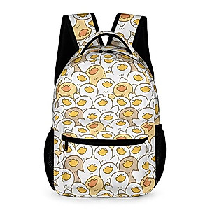 MINBHEBYUD Cute Cartoon Duck Prints Backpack, Lightweight Backpack Casual Daypack, Bookbag for Men Women