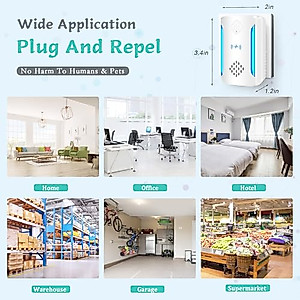 6 Packs Ultrasonic Pest & Insect Repeller, Upgraded Indoor Ultrasonic Repellent for Mosquitoes, Roaches, Flies, Mouse, Geckos, Spiders, Electronic Plug in Pest Control, 2 Mode Switching