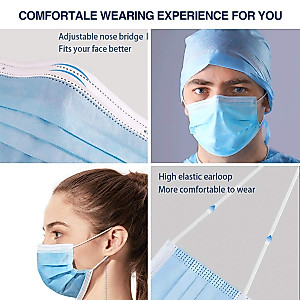 100 Pack Medical Disposable Face Masks for Protection, 3 Layers Safety Face Masks For Adults Daily Use