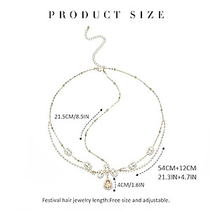 Brinie Rhinestone Hair Chains Silver Head Chain Jewelry Bride Wedding Headbands Chain Bridal Headpiece Jewelry Forehead Chain Costume Prom Wedding Hair Jewelry for Women and Girls (Type 2)