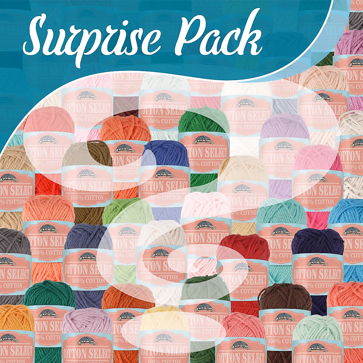 JubileeYarn Cotton Select Bonbon Yarn - Variety Pack - 10x10g Mini Ball - 1 Pack