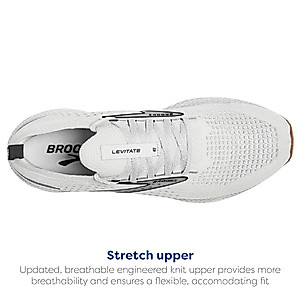 Brooks Women’s Levitate Stealthfit 6 Neutral Running Shoe - White/Bran - 7 Medium
